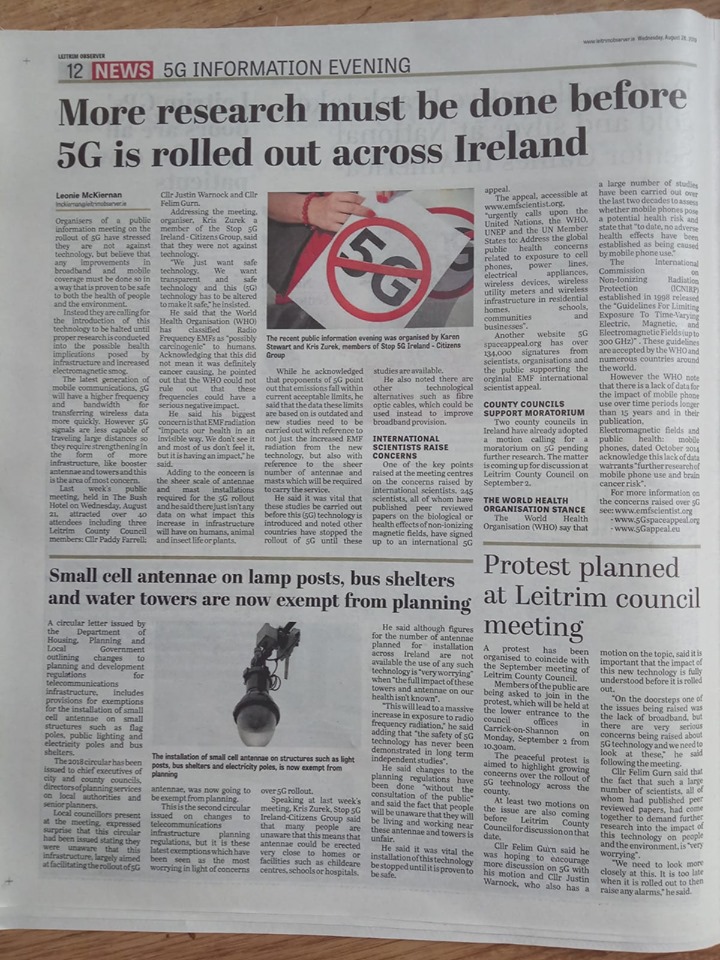 Leitrim Observer August 2019 | Electromagnetic Sense Ireland