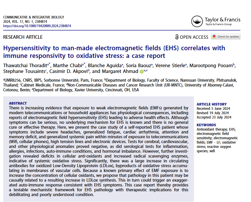 HYPERSENSITIVITY TO MAN-MADE ELECTROMAGNETIC FIELDS (EHS) CORRELATES ...